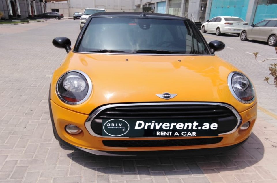 Mini cooper convertible 2019 Orange | Drive Rent a Car
